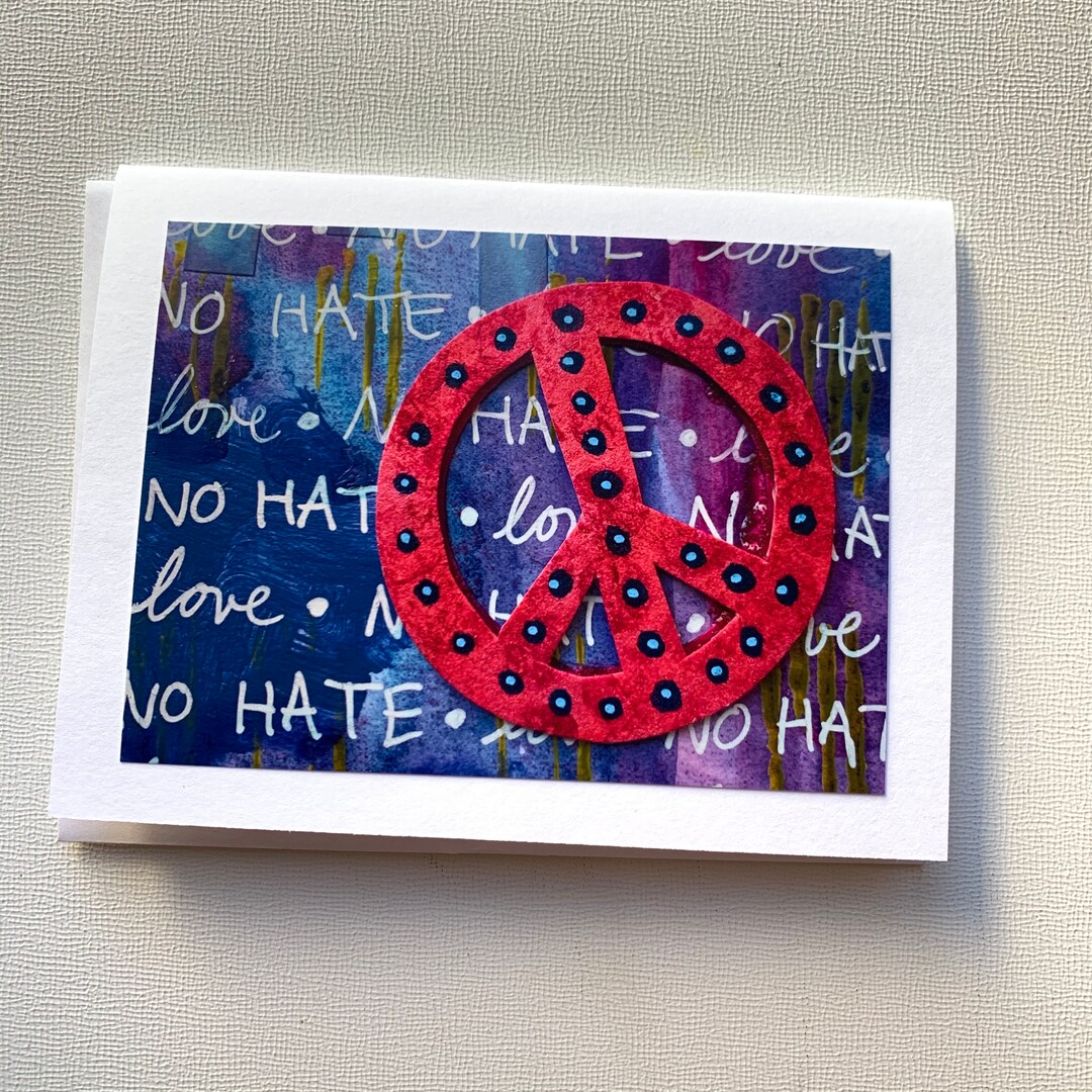 Peace Sign Card, Peace Sign Card Blank Inside, Notecard Gift for Her ...