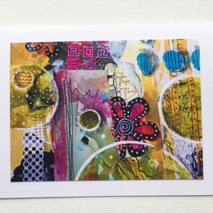 Mixed Media Note Card Set, Handmade Collage Notecards, Blank Note Card ...