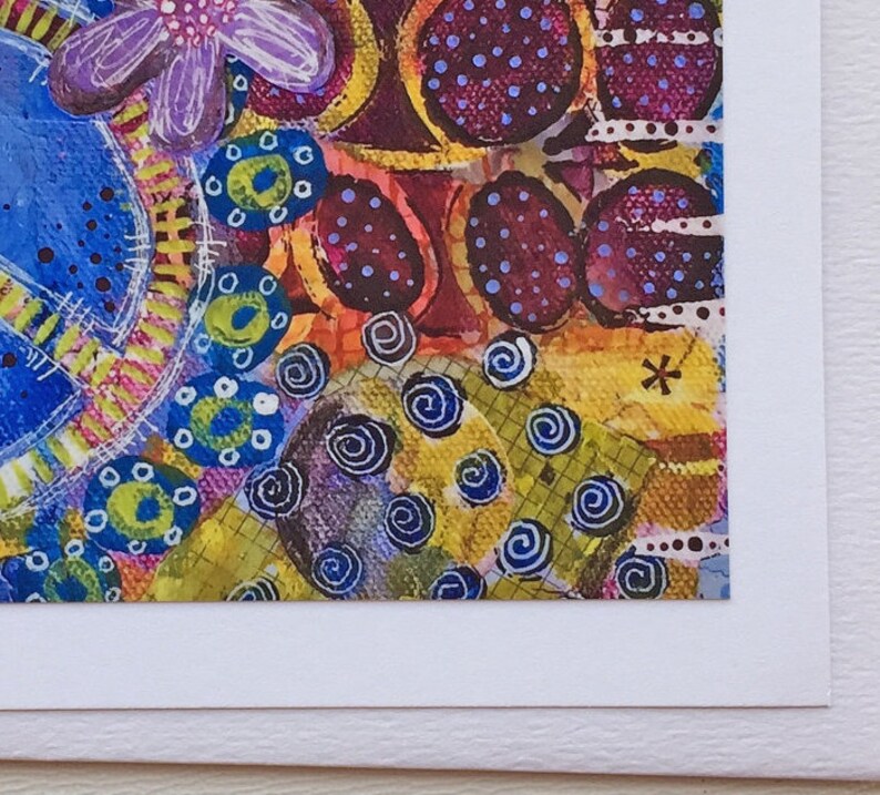 Peace Sign Note Card, Mixed Media Collage Print, Handmade Notecard ...