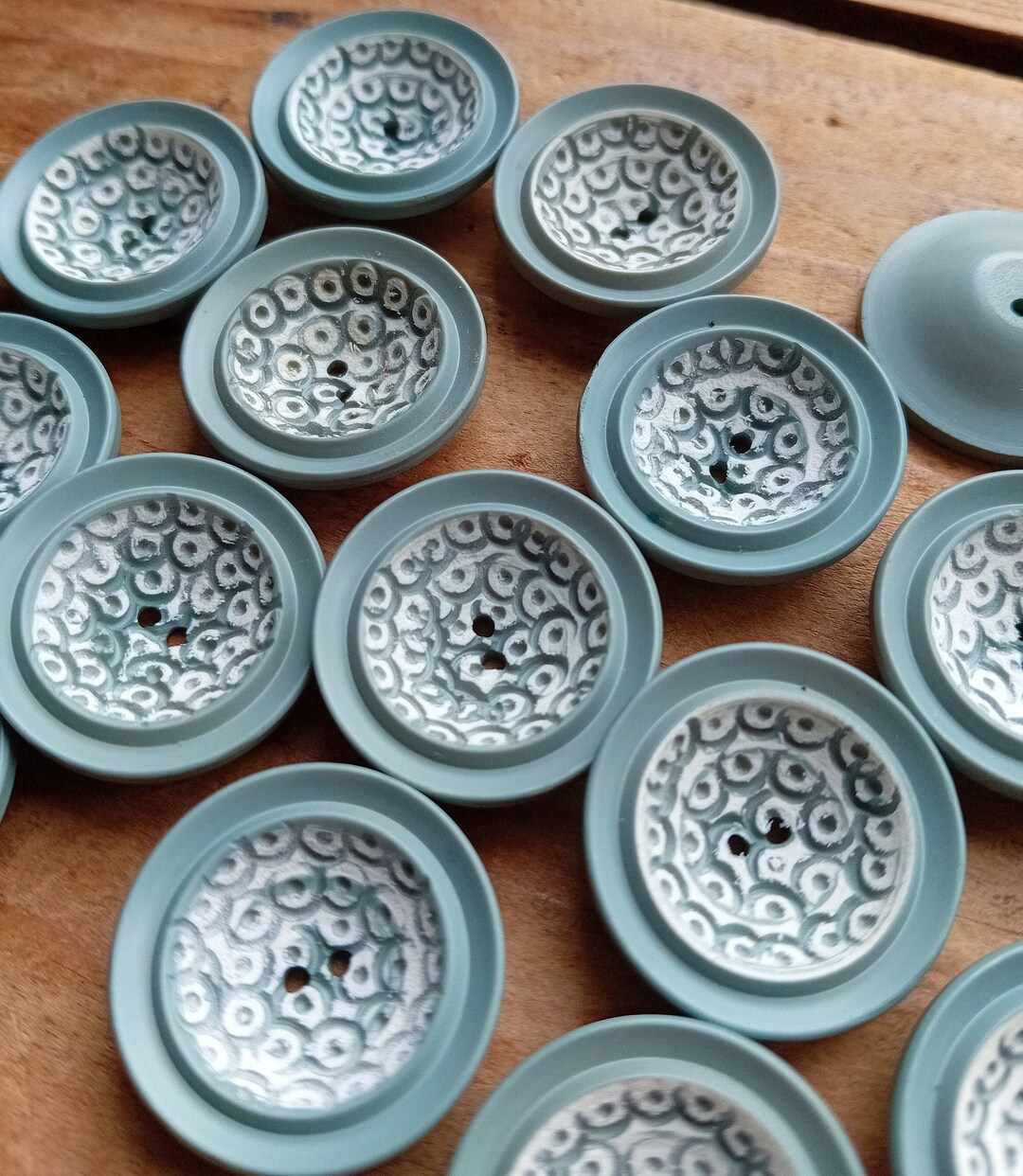 Vintage Dove Decorative Buttons With White Pattern Set of 5 Two-hole ...