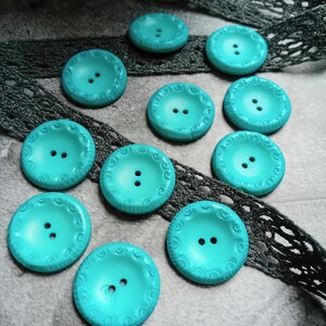 Turquoise Vintage Ornamental Buttons, French Couture Sewing Buttons ...
