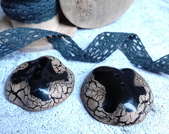 Statement Vintage Buttons Unique Buttons Large Buttons Black Buttons ...