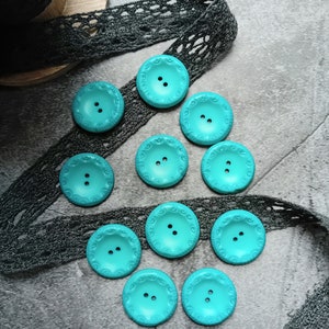 Turquoise Vintage Ornamental Buttons, French Couture Sewing Buttons ...