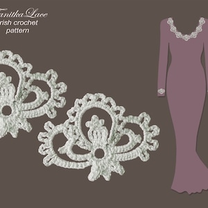 Pattern Irish Lace Making Crochet Flower Pattern for Applique, Ornament ...