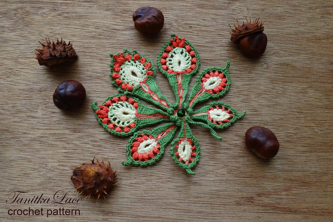 Chestnut Leaf Crochet Pattern: DIY Tree Leaves Applique ( PDF Tutorial ...