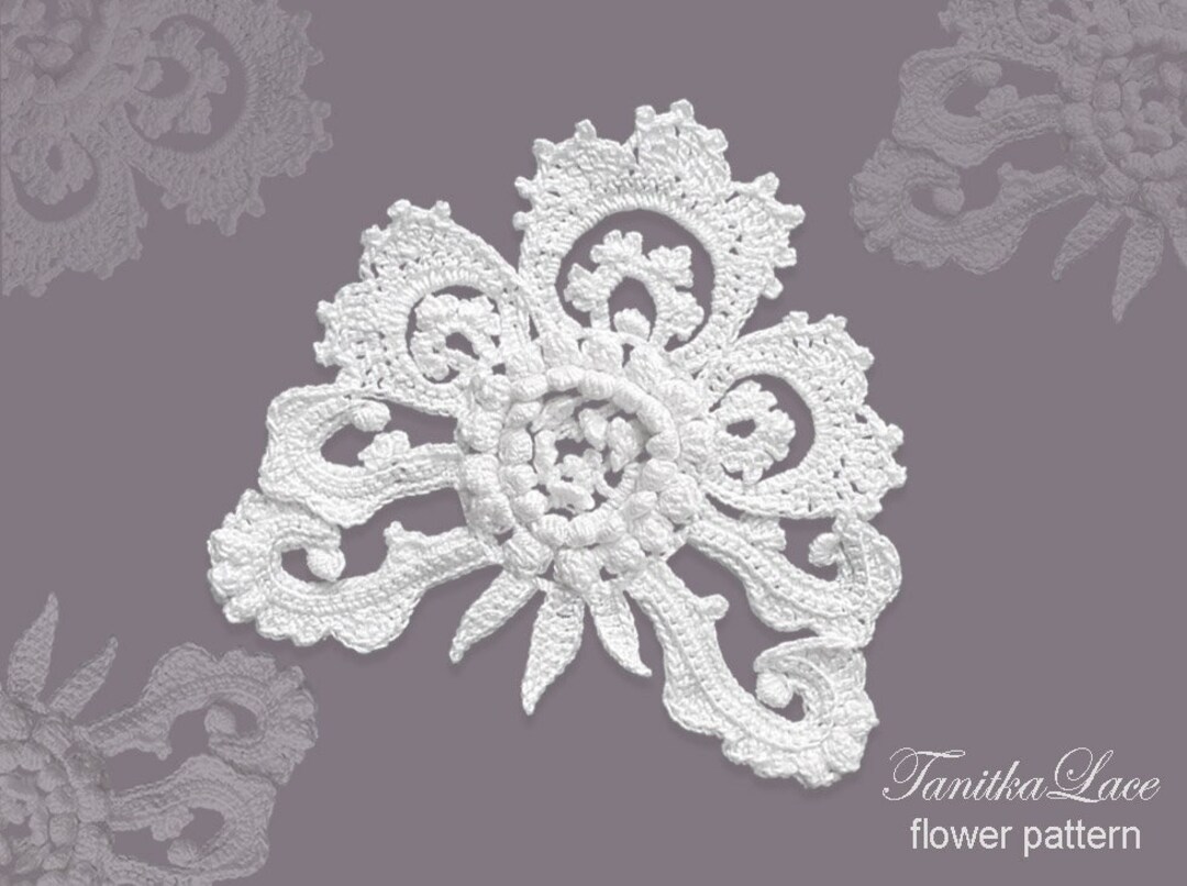 Pattern Irish Crochet Flower. Pattern for Crochet Lace - Etsy