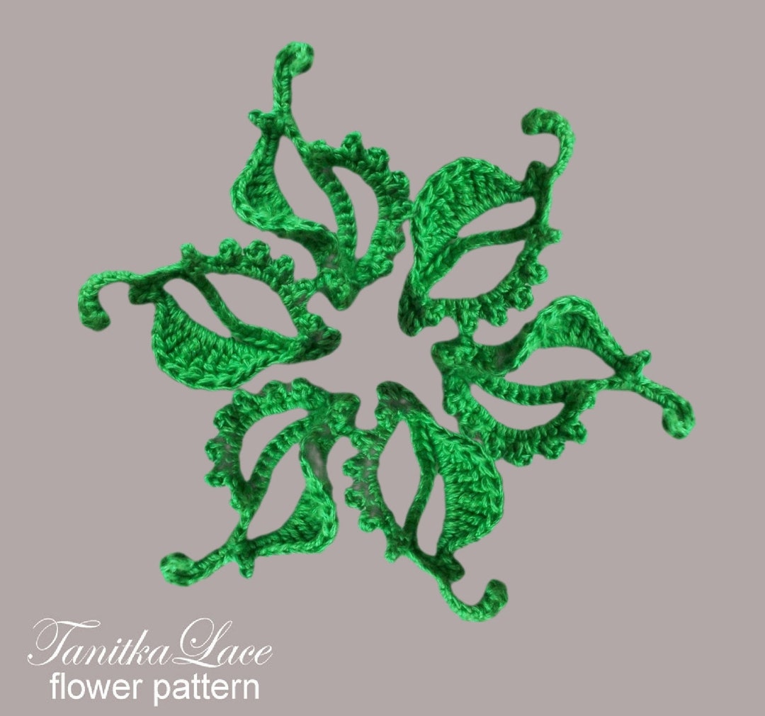 Fantasy Leaf Crochet Pattern. Green Tree Leaves Patterns for Flower ...