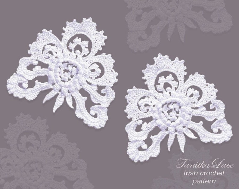 Irish Crochet Motif Pattern: Lace Flower Applique (digital Tutorial) - Etsy