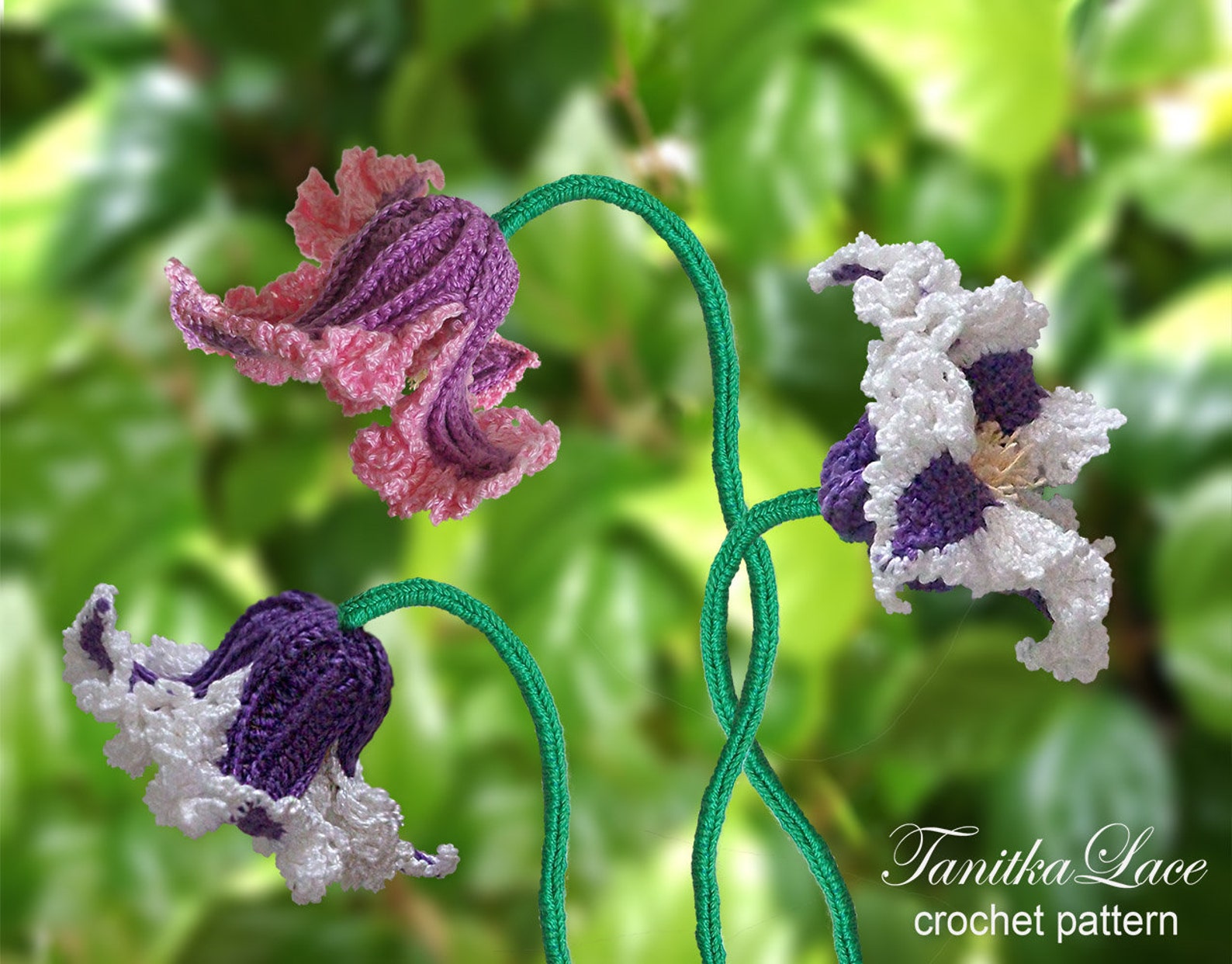 Spring Flowers Crochet Patterns: 4 Tutorials for Bouquet Applique ...