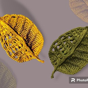 Crochet Pattern Textured Leaf. Crochet Flower Leaves Pattern for ...