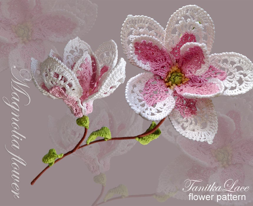 Spring Magnolia Crochet Pattern: Flower Tutorial How to Make (PDF) - Etsy