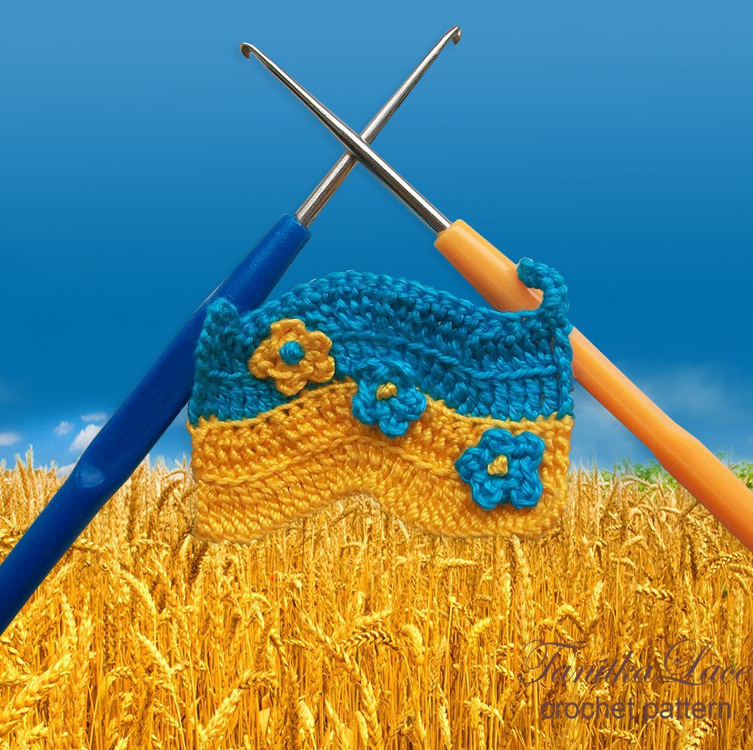 Crochet Pattern Ukrainian Flag, Ukraine Symbol, Ukrainian Folk. Crochet ...