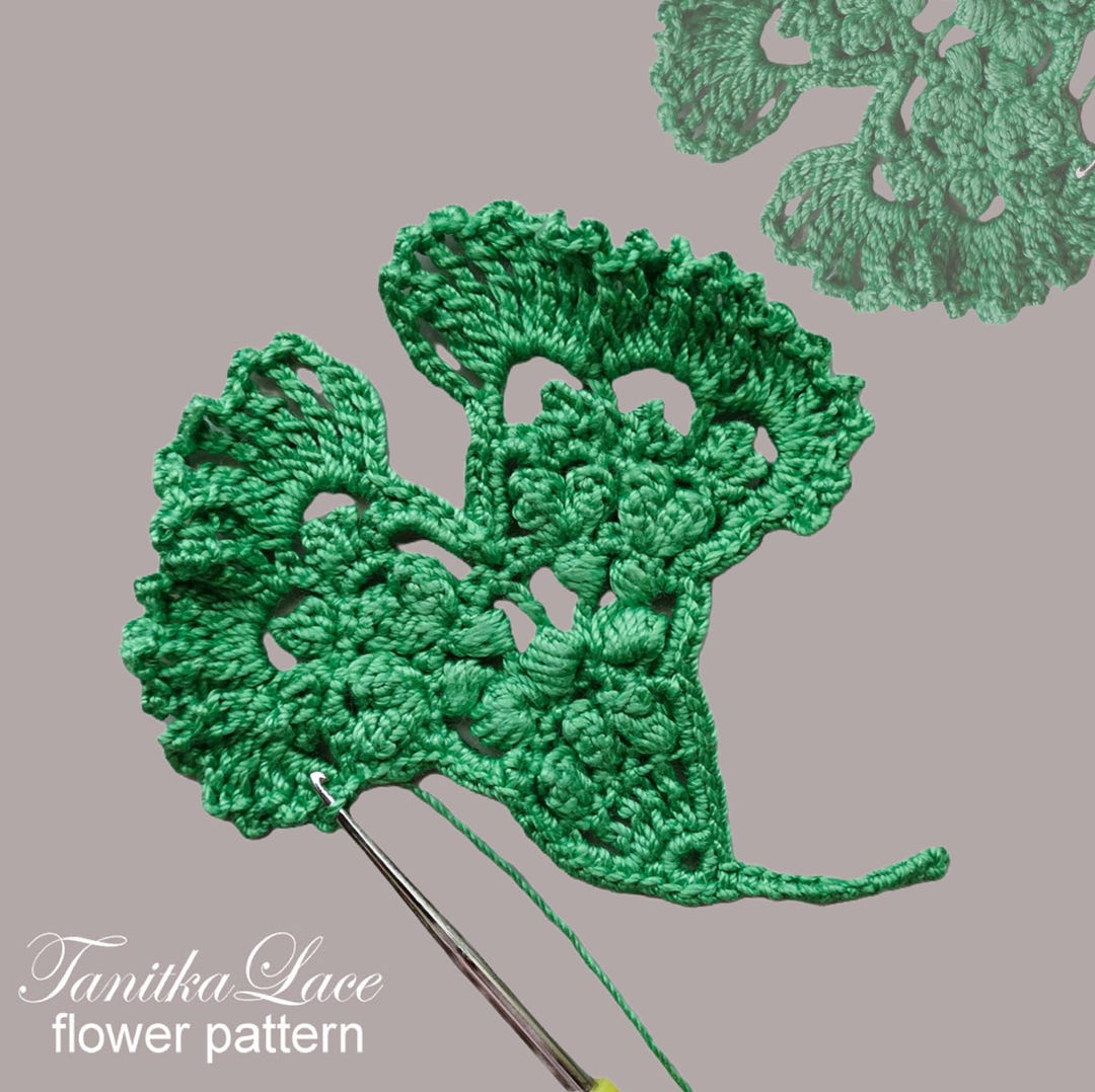 Ginkgo Crochet Leaf Pattern Tree Leaves Crochet Pattern DIY Crochet ...