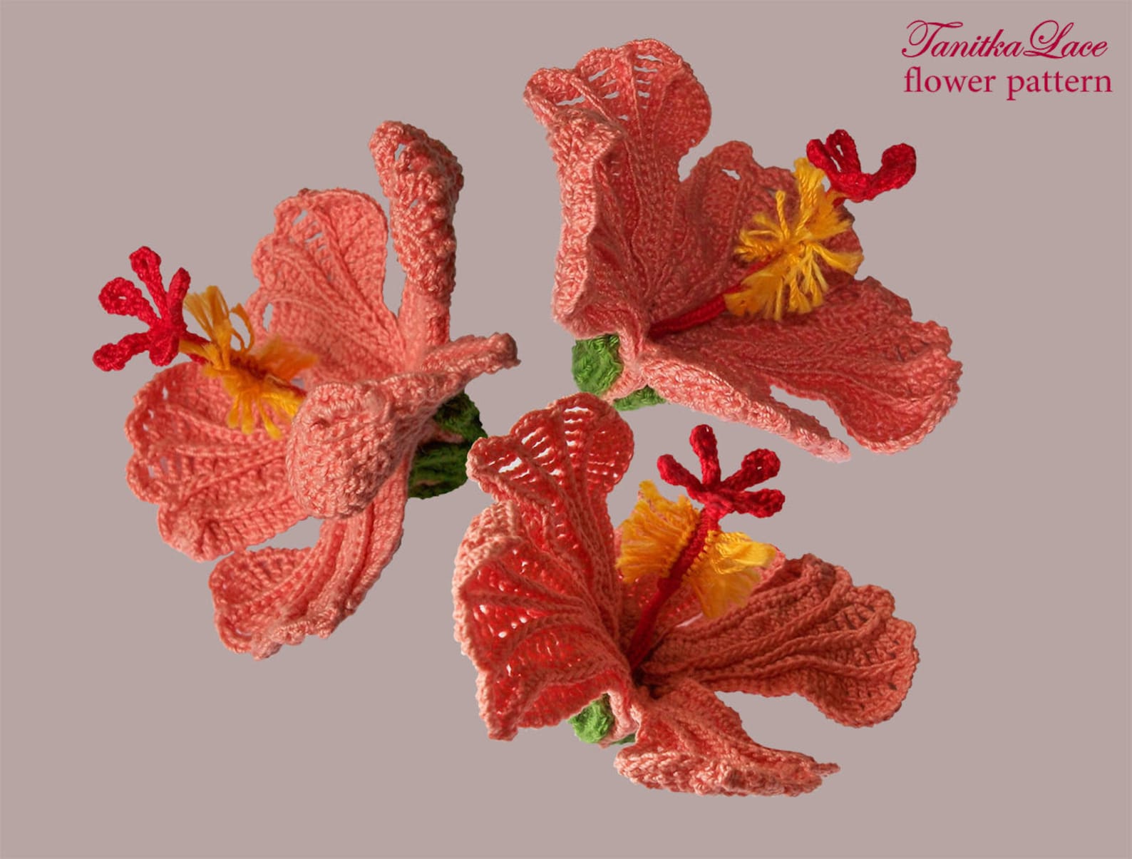 Pattern Hibiscus Realistic Crochet Flower: Tutorial How to Make Flowers ...