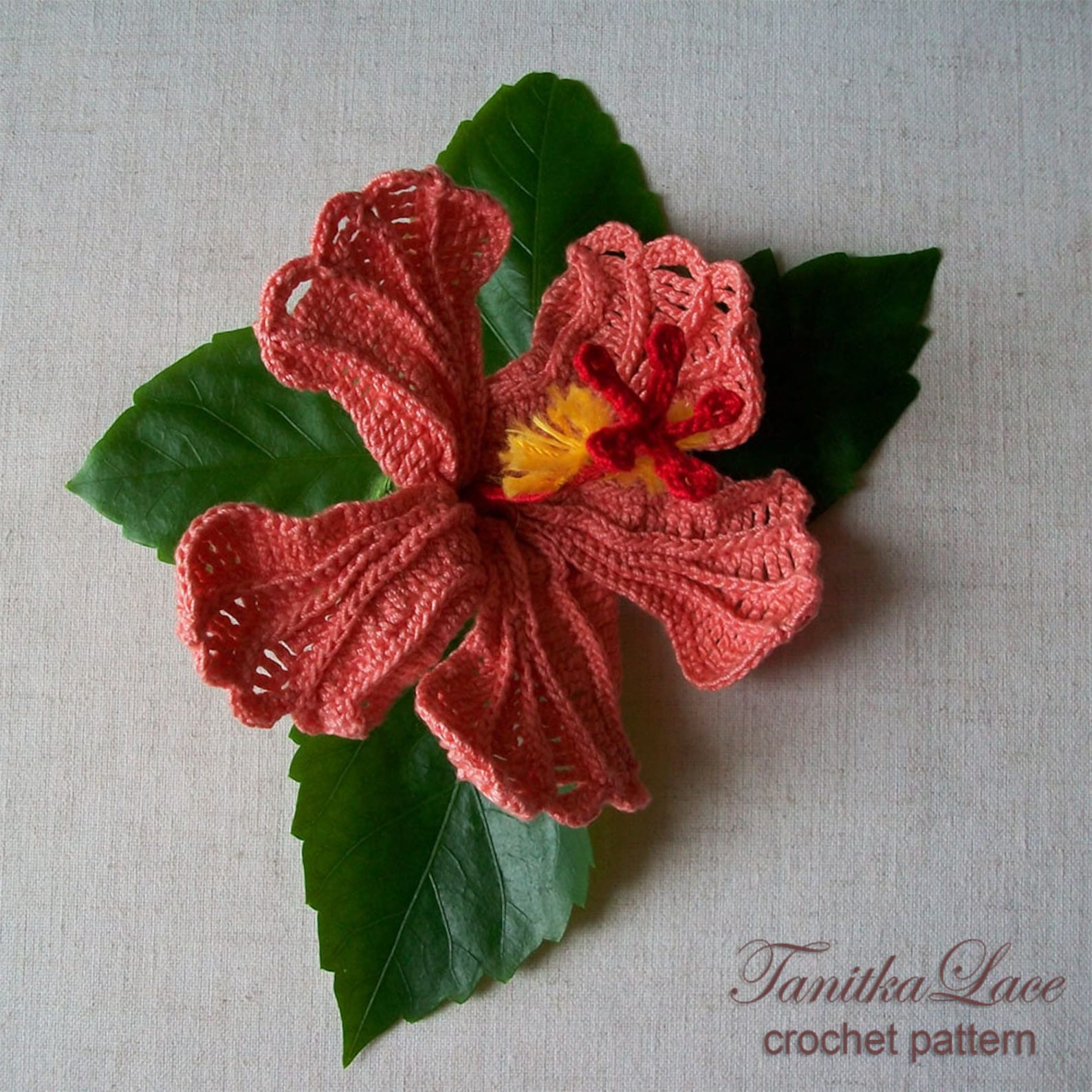 Pattern Hibiscus Realistic Crochet Flower. How to Make - Etsy