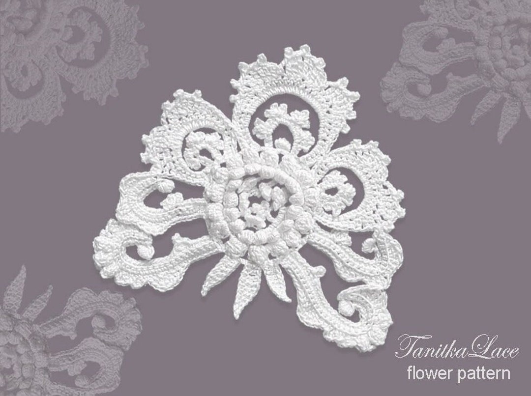 Irish Crochet Motif Pattern: Lace Flower Applique (digital Tutorial) - Etsy