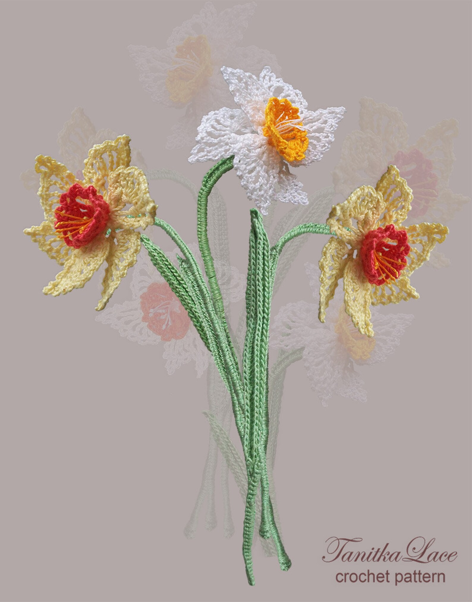 E-book Crochet Patterns Flower Collection. 4 Patterns Pack for - Etsy