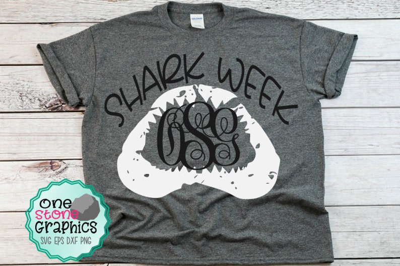 Shark Week Svgsharkshark Monogrammonogrammonogram - Etsy