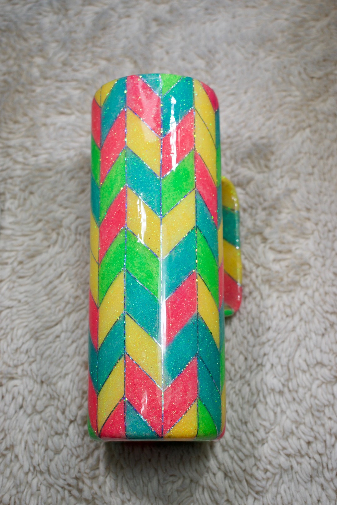 Neon Tangram Tumbler Vacuum Insulated Double Wall Skinny Coffee Mug ...