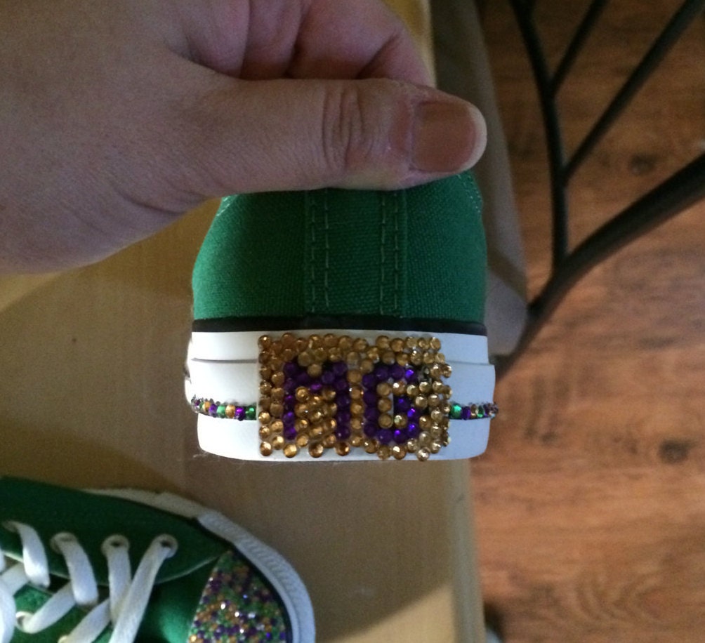 Personalized Chuck Taylor All Stars - Bedazzled Toe, Heel and Stripe ...