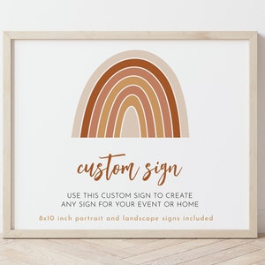 Boho Terracotta Rainbow Custom Sign Template, Boho Rainbow Sign ...