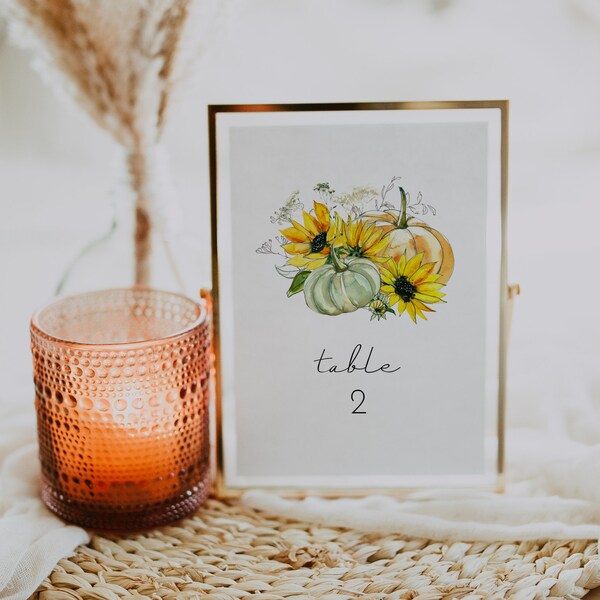 Pumpkin Table Number - Etsy