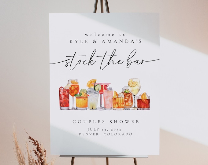 Welcome Sign - Stock the Bar Couples Shower - Etsy