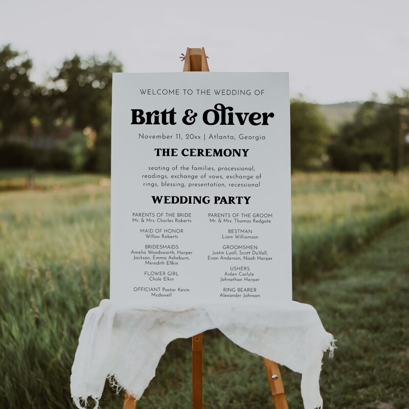 Wedding Program Sign - Etsy