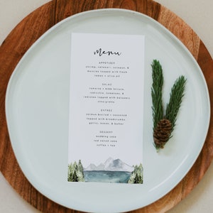 Mountain Menu Card 100% Editable Printable Menu Mountain - Etsy