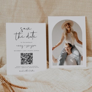 Modern Save the Date QR Code Template Editable QR Code Save - Etsy
