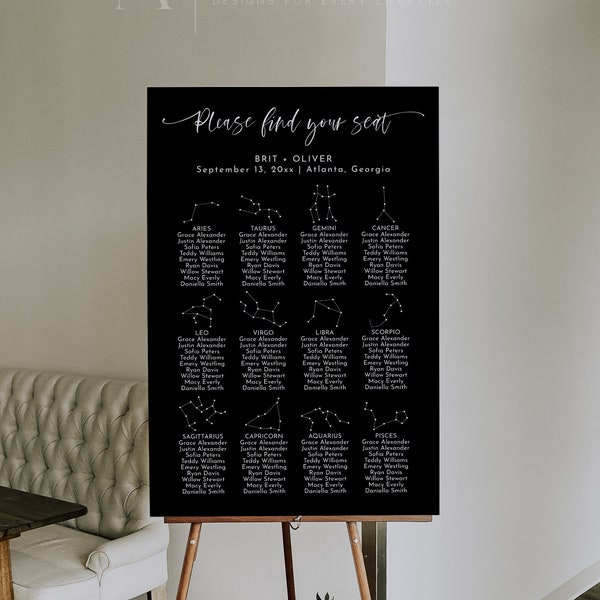 Sun Seating Chart Template - Etsy