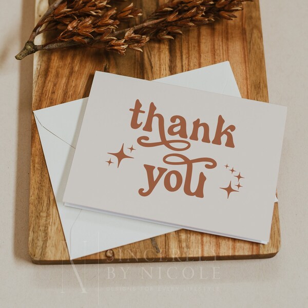 Retro Thank You Cards - Etsy