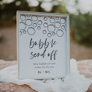Bubble Send off Sign, Editable Printable Wedding Bubble Send off Sign ...