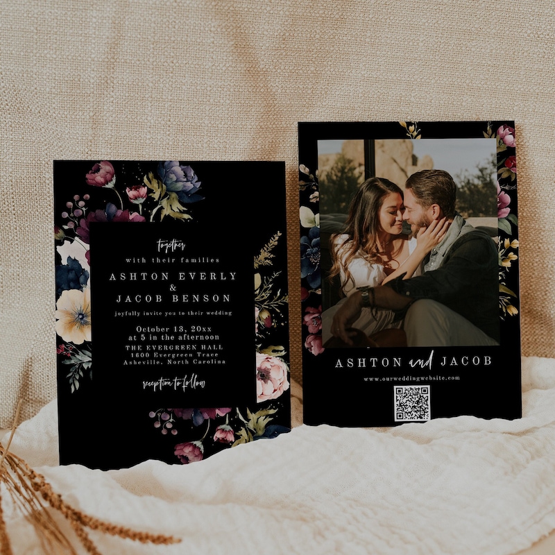 Dark Wedding Invitations - Etsy
