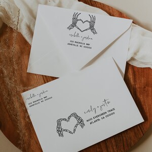 Gothic Envelope Template, Skeleton Wedding Envelope Template DIY ...