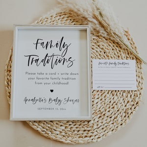 Editable Printable Family Traditions Card, Family Traditions Baby ...
