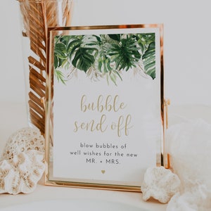 Bubble Send off Sign, Editable Printable Wedding Bubble Send off Sign ...