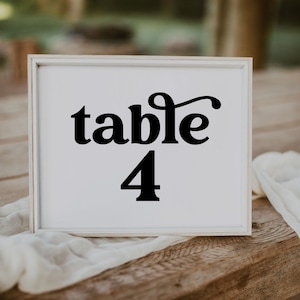 Retro Table Number Template, Vintage Wedding Table Number, Printable ...