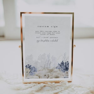 Beachy Custom Sign Template, Editable Printable Sign Template, Tropical ...