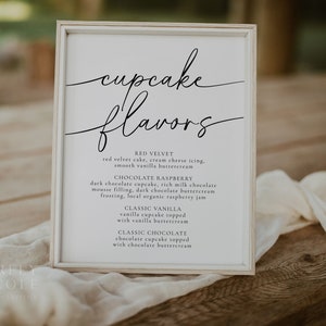 Cupcake Menu Sign, Editable Wedding Cupcake Sign Template, Minimalist ...