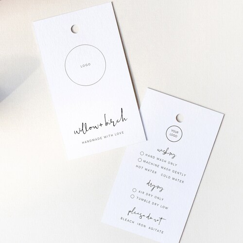 Editable Washing Instructions Tag Printable Hang Tag - Etsy