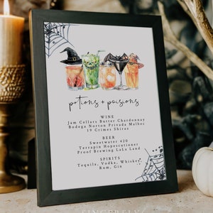 Halloween Bar Sign Template, Editable Printable Halloween Party Bar ...