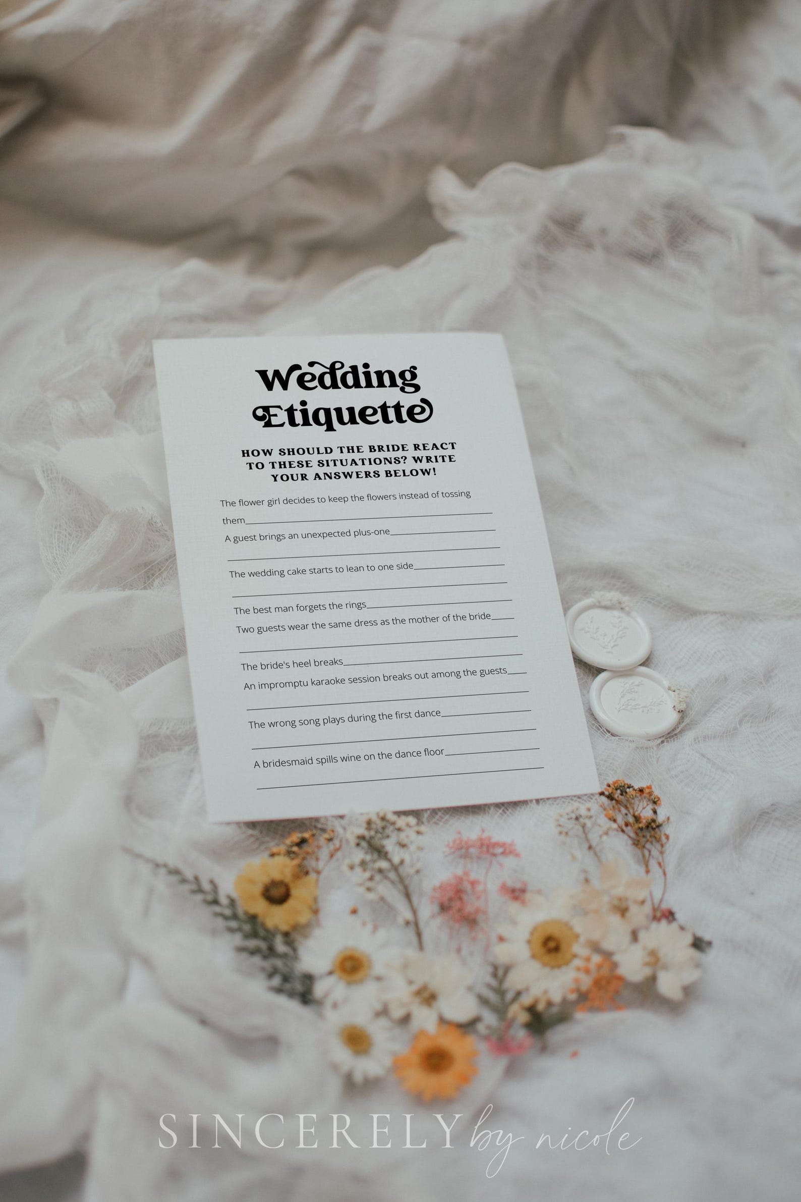 Bridal Shower Game Template, Fun Bridal Shower Games, Wedding Etiquette ...