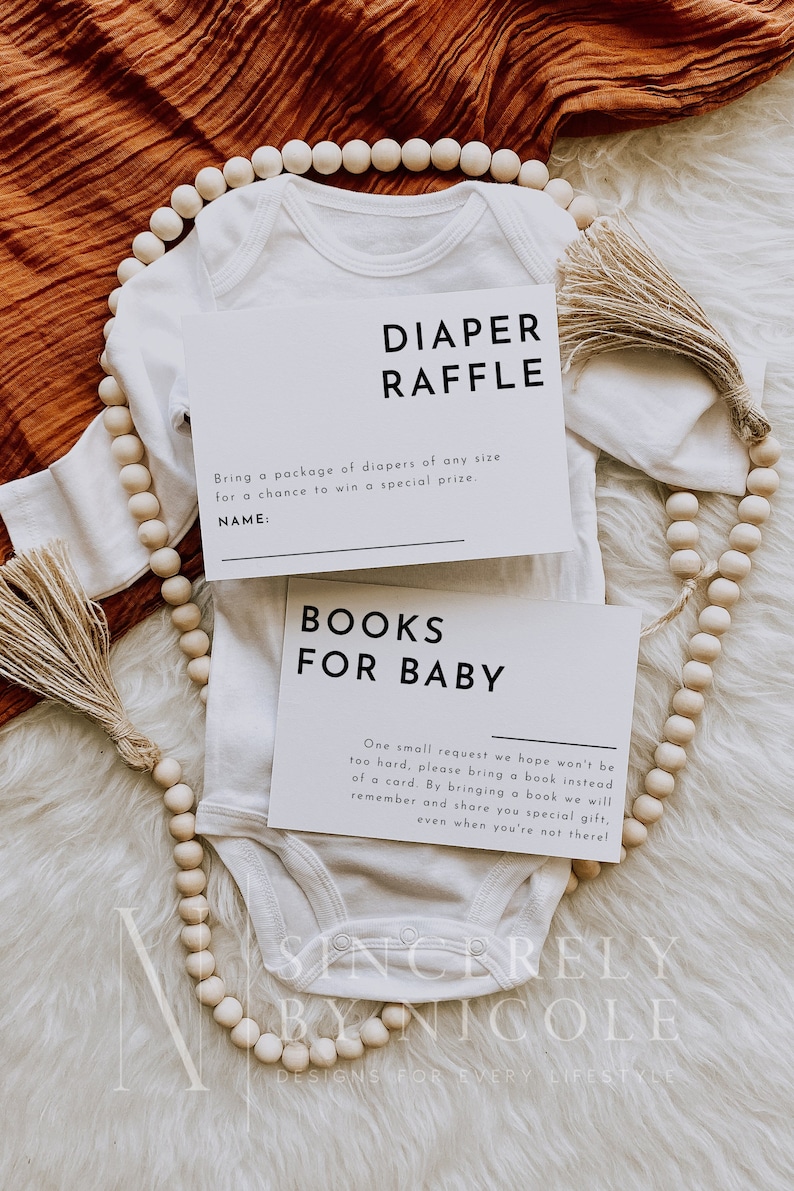 Baby Shower Template Books for Baby Insert Card Diaper - Etsy