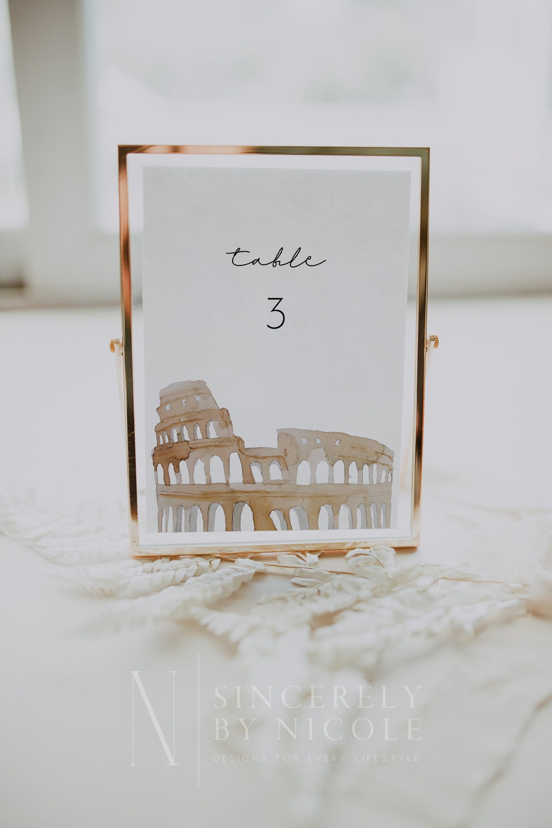 Italy Wedding Table Number Template, Rome Wedding Table Numbers, Table ...