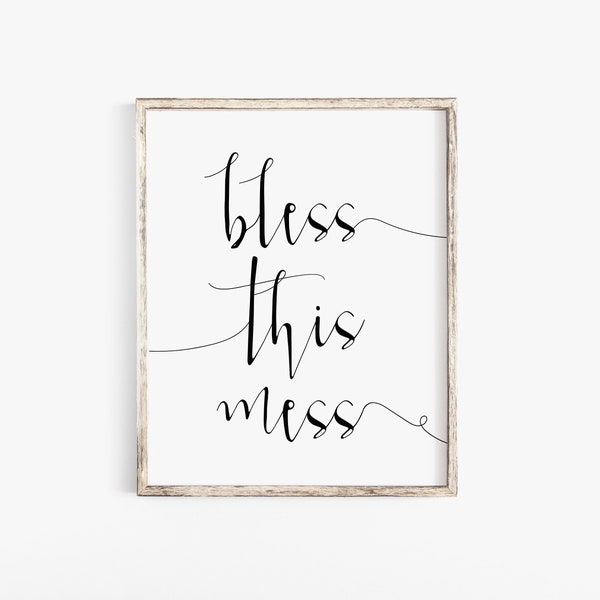 Bless This Mess Sign - Etsy