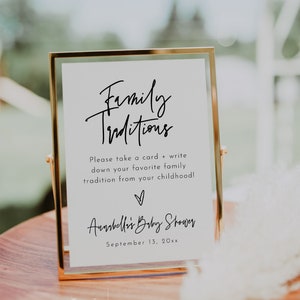Editable Printable Family Traditions Card, Family Traditions Baby ...