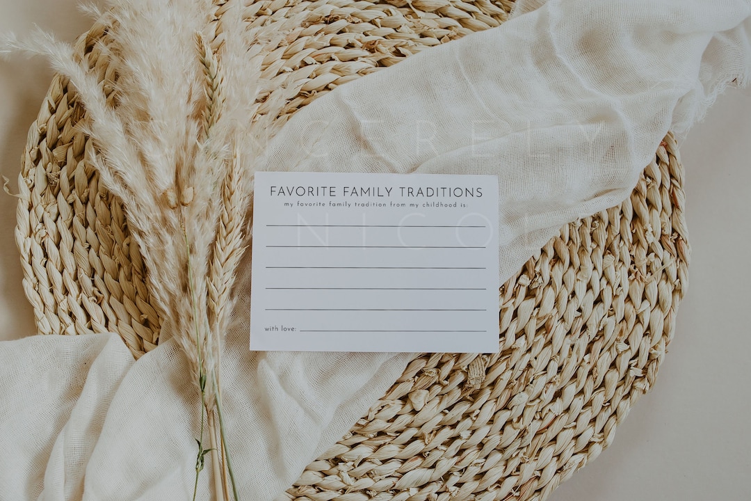 Editable Printable Family Traditions Card, Family Traditions Bay Shower ...