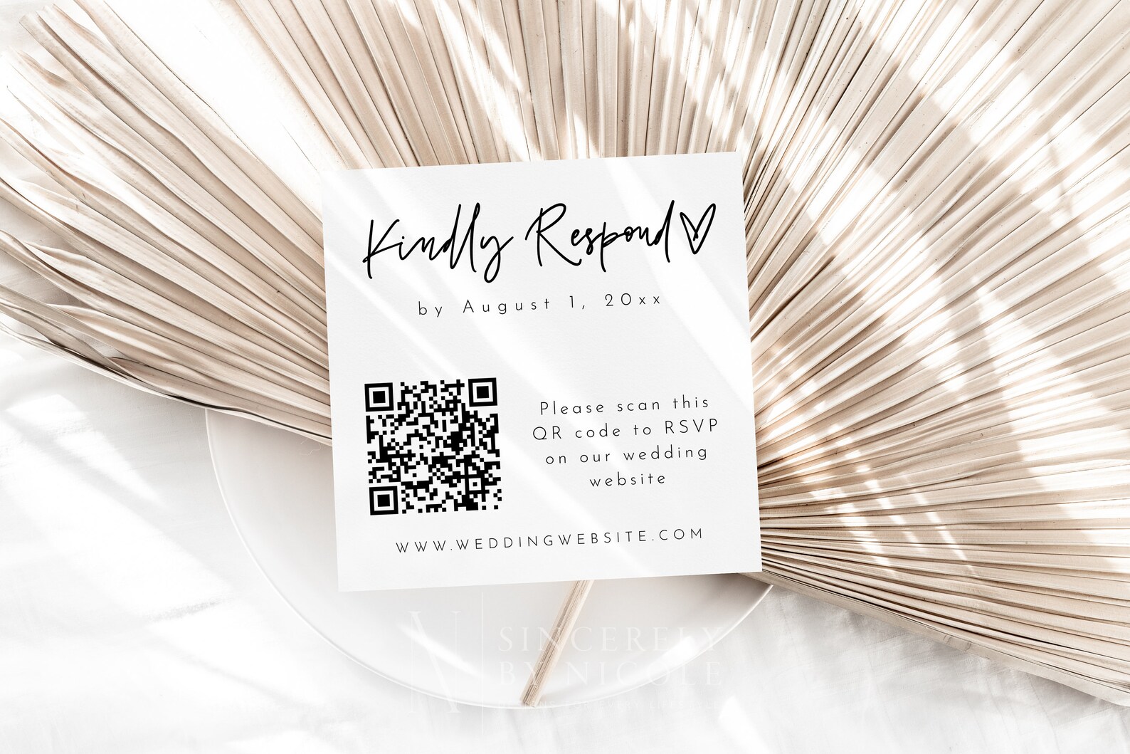 QR Code Response Card Editable Printable Modern RSVP - Etsy