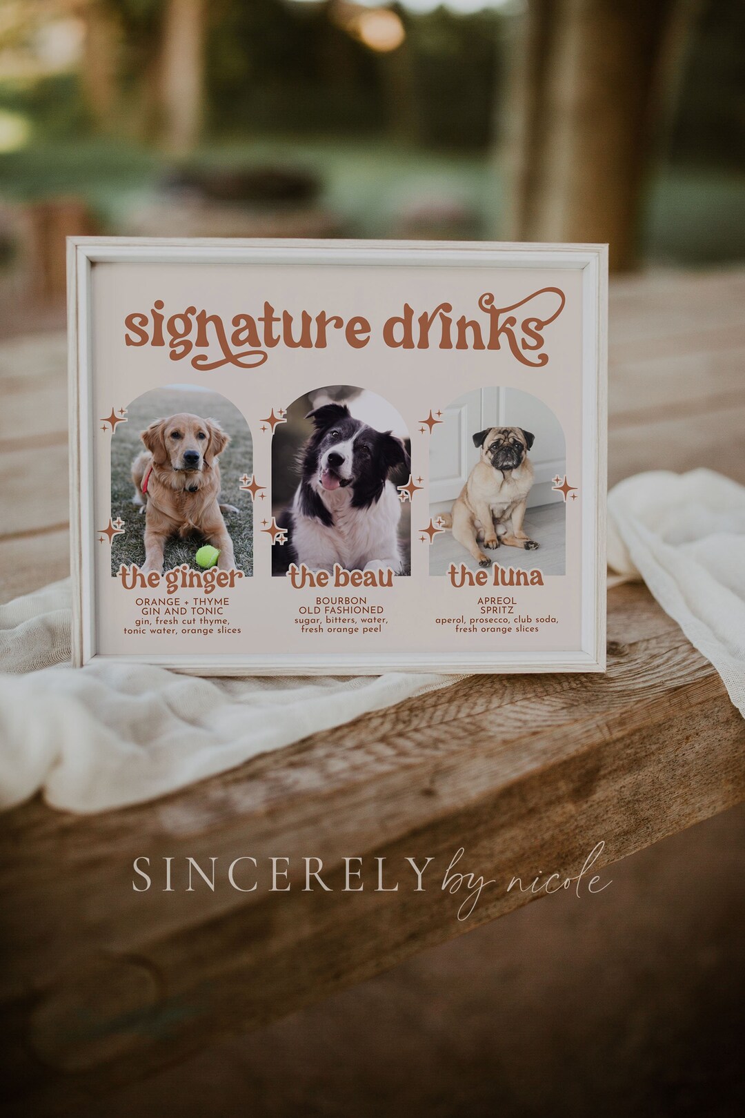 Pet Signature Cocktail Sign, Dog Signature Drink Sign, Dog Signature ...